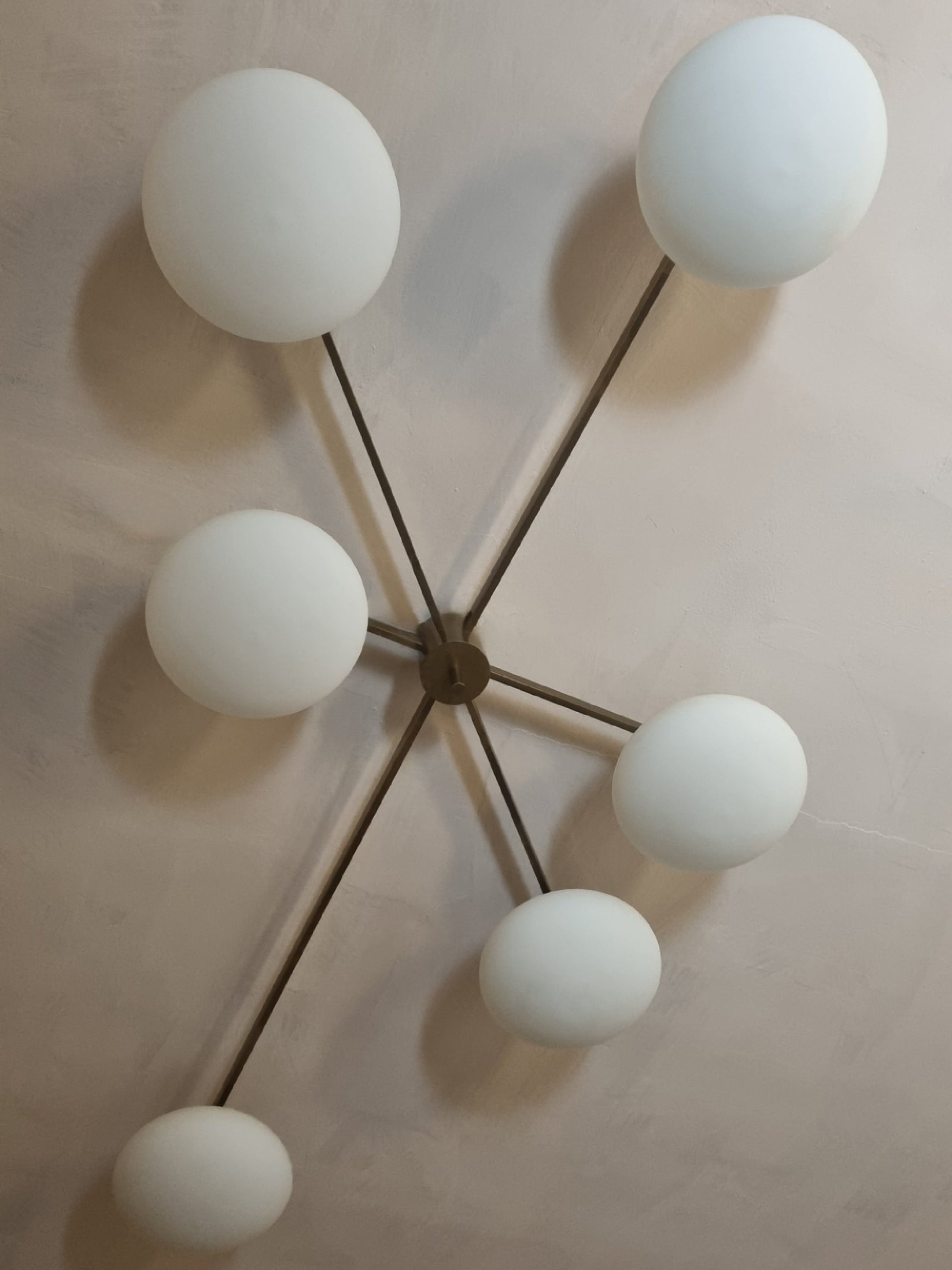6 Lune Rare Ceiling Lamp Designed by Angelo Lelii for Arredoluce, 1961 ...
