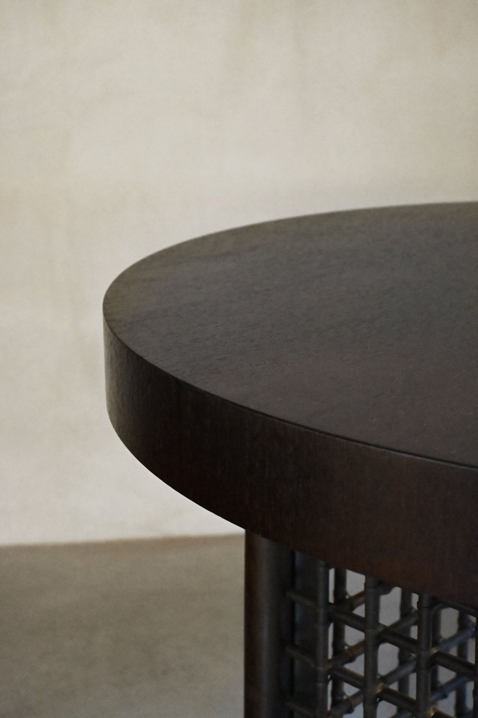 Basilian Round Table with Top in Dark Tinted Sucupira Wood by Tobia ...