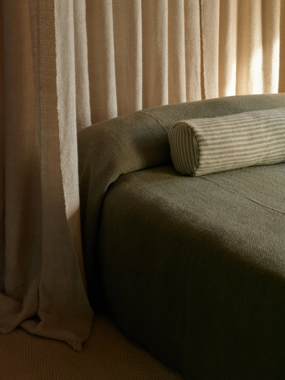 Otono Fenda Cylinder Bolster Pillow - Palta Blanca, Light Texture ...
