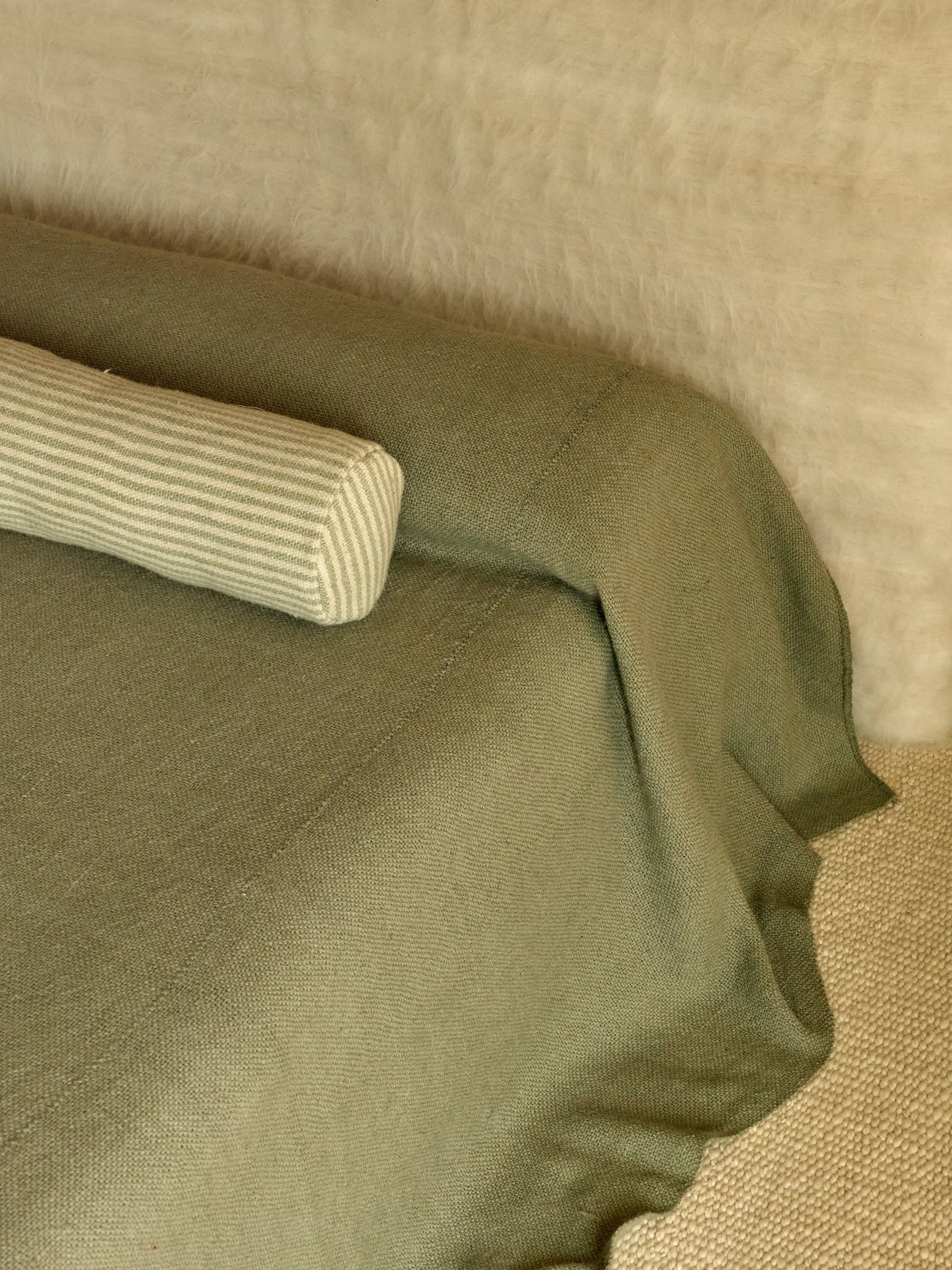 Otono Fenda Cylinder Bolster Pillow - Palta Blanca, Light Texture ...
