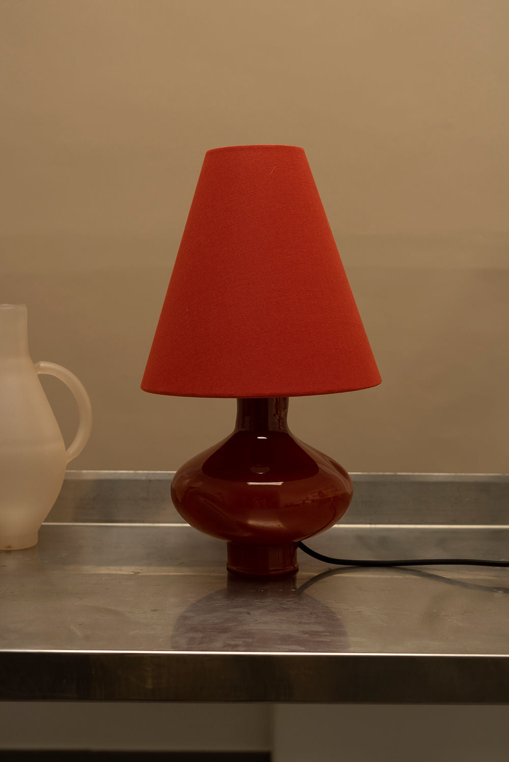 Dark Red Conical Glass Lamp II by Los Objetos Decorativos, Table Lamps ...