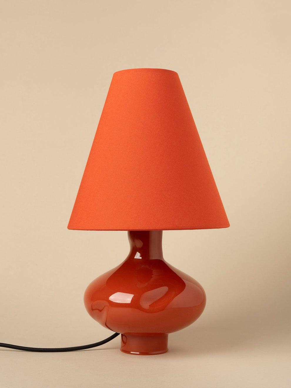 Dark Red Conical Glass Lamp II by Los Objetos Decorativos, Table Lamps ...