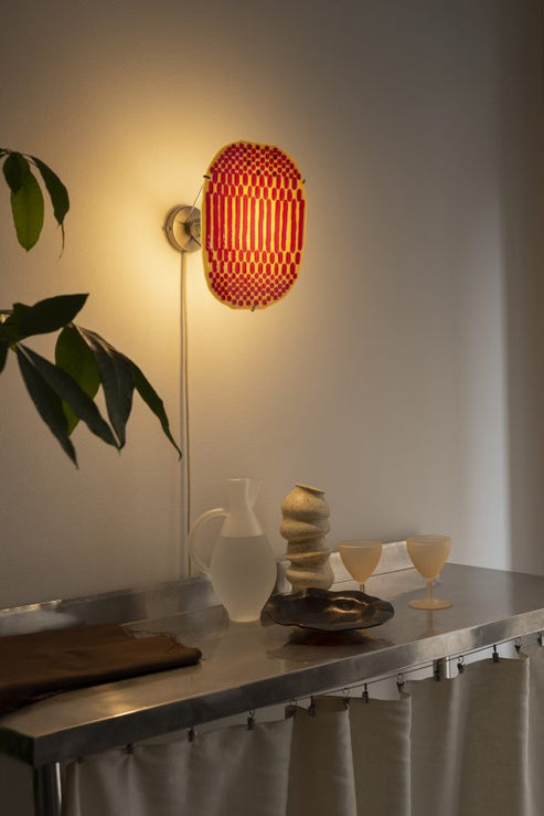 Glass Wall Lamp - Red-Beige, Sconces – Claude Home