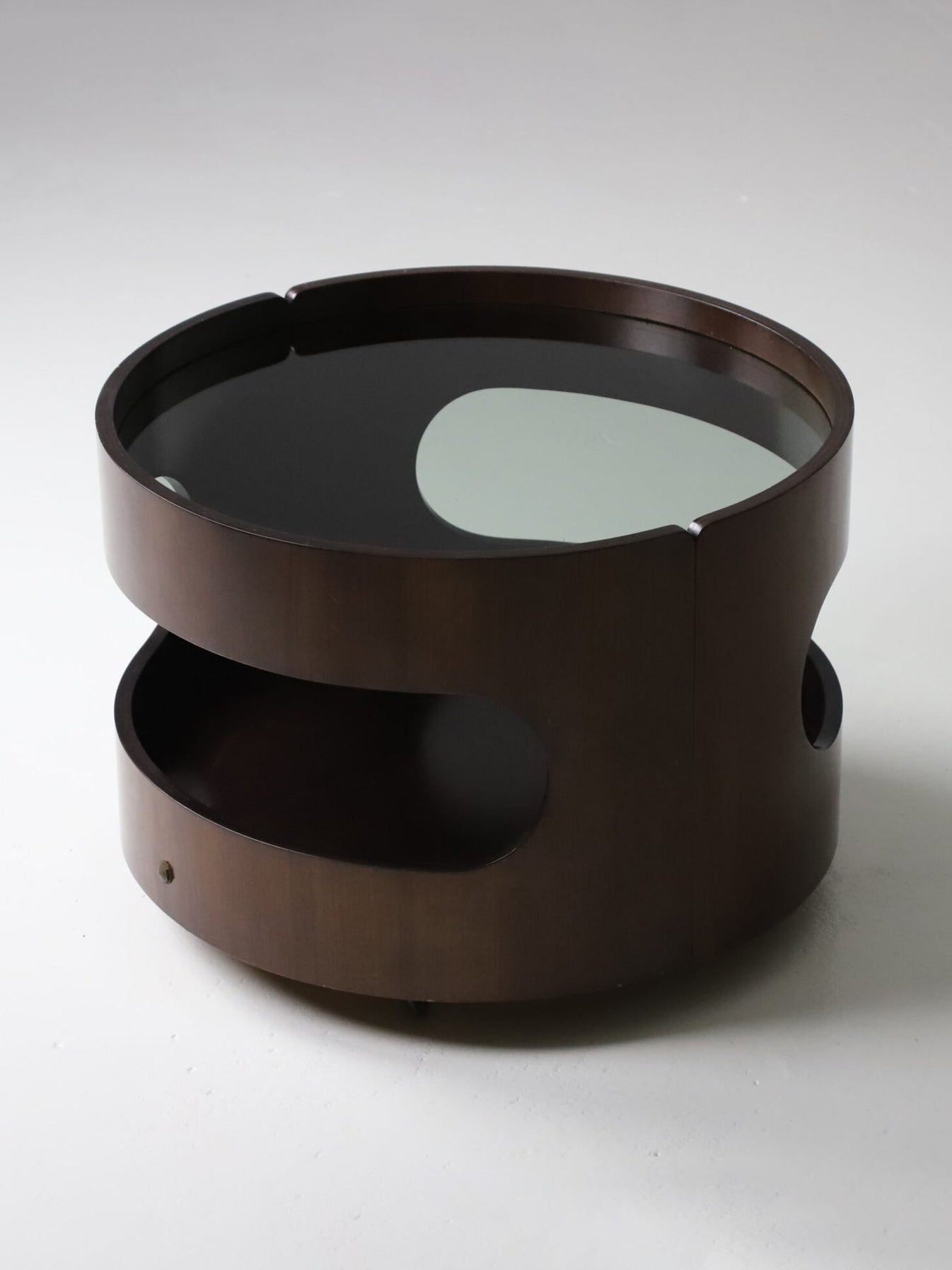 Italian Bar Cart In Walnut and Tinted Glass, Carts – Claude Home