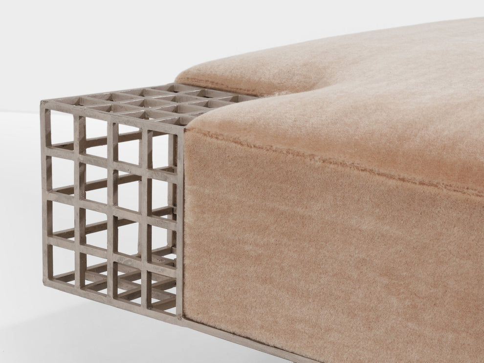 Large Bench Ottoman by Carla Sozzani in Milan Mohair Velvet, 1990s ...