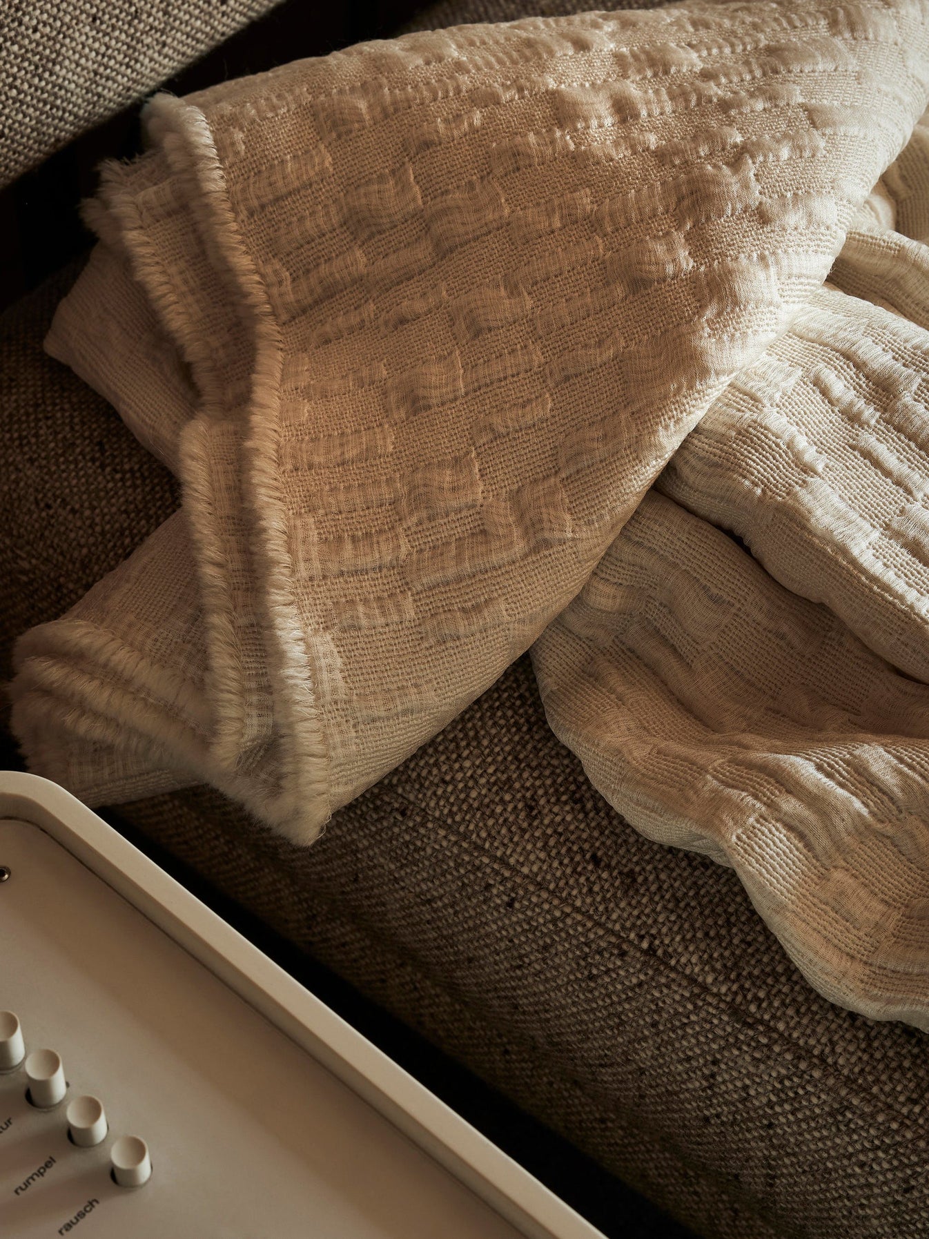 Layal Blanket in Bianco, Blankets – Claude Home