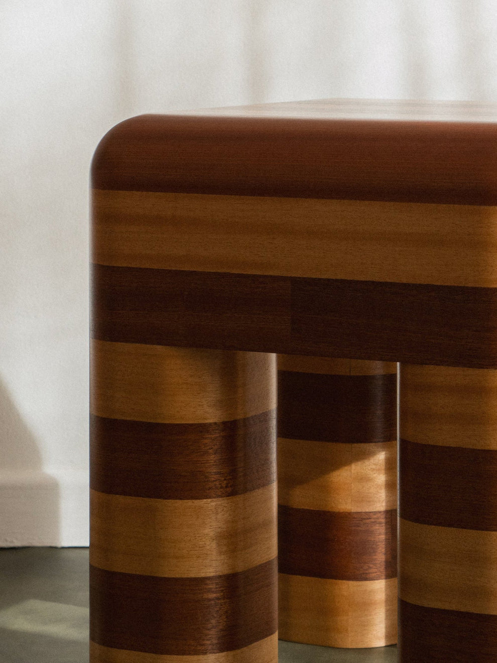 Marcello Striped Wooden Stool / Side Table, End Tables – Claude Home