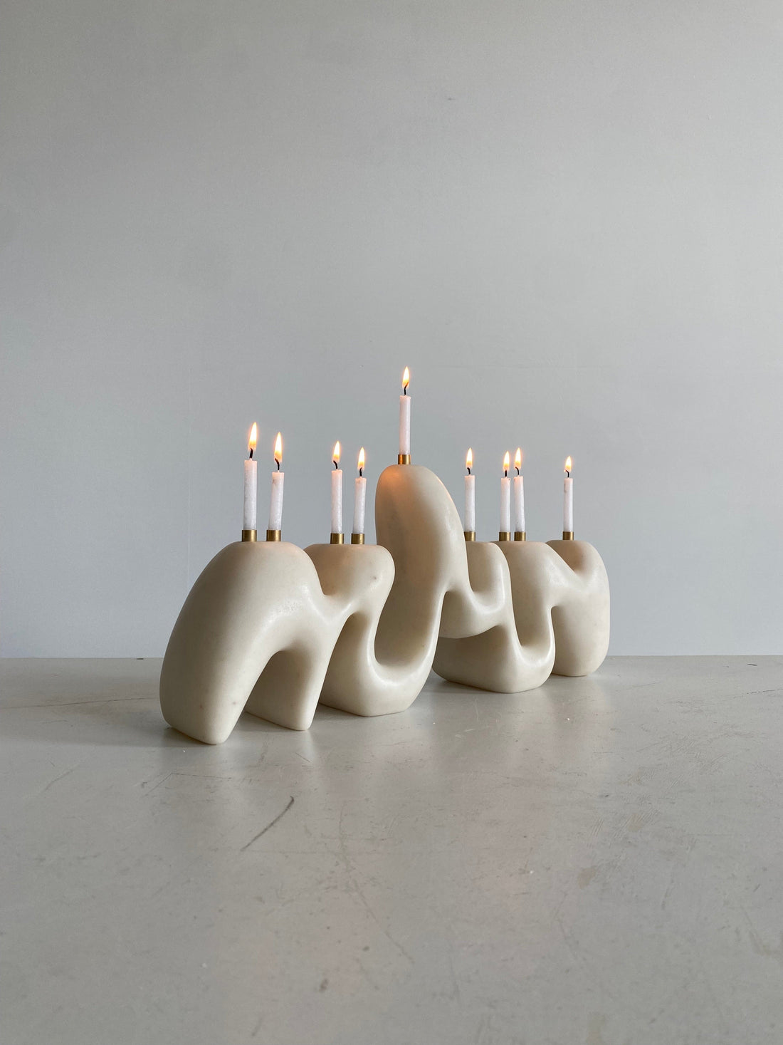 Menorah Sculpture II by Hannah Polskin, Marble Stone, Sculptures ...