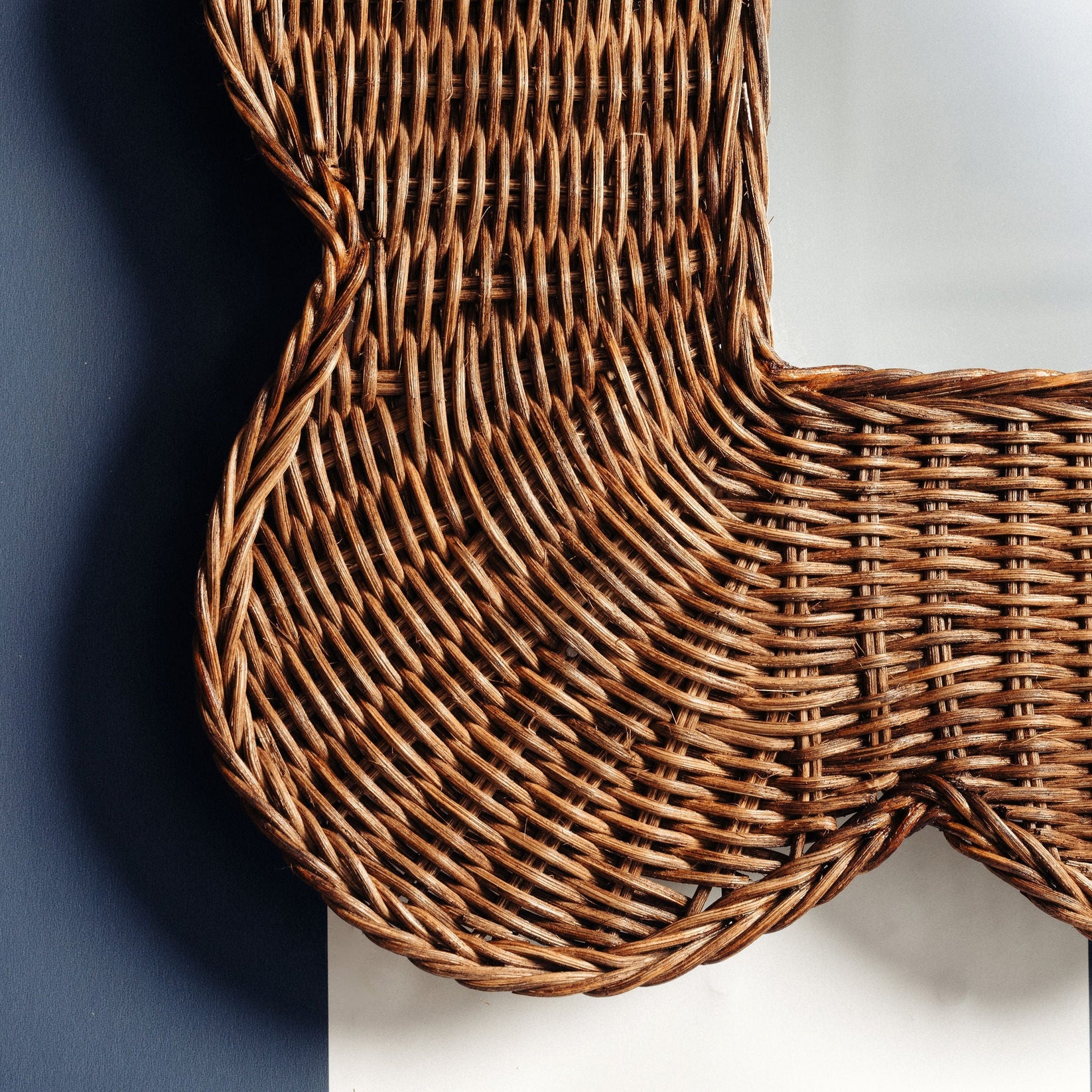 Mimi Rattan Scalloped Mirror, Medium Teak, Mirrors – Claude Home