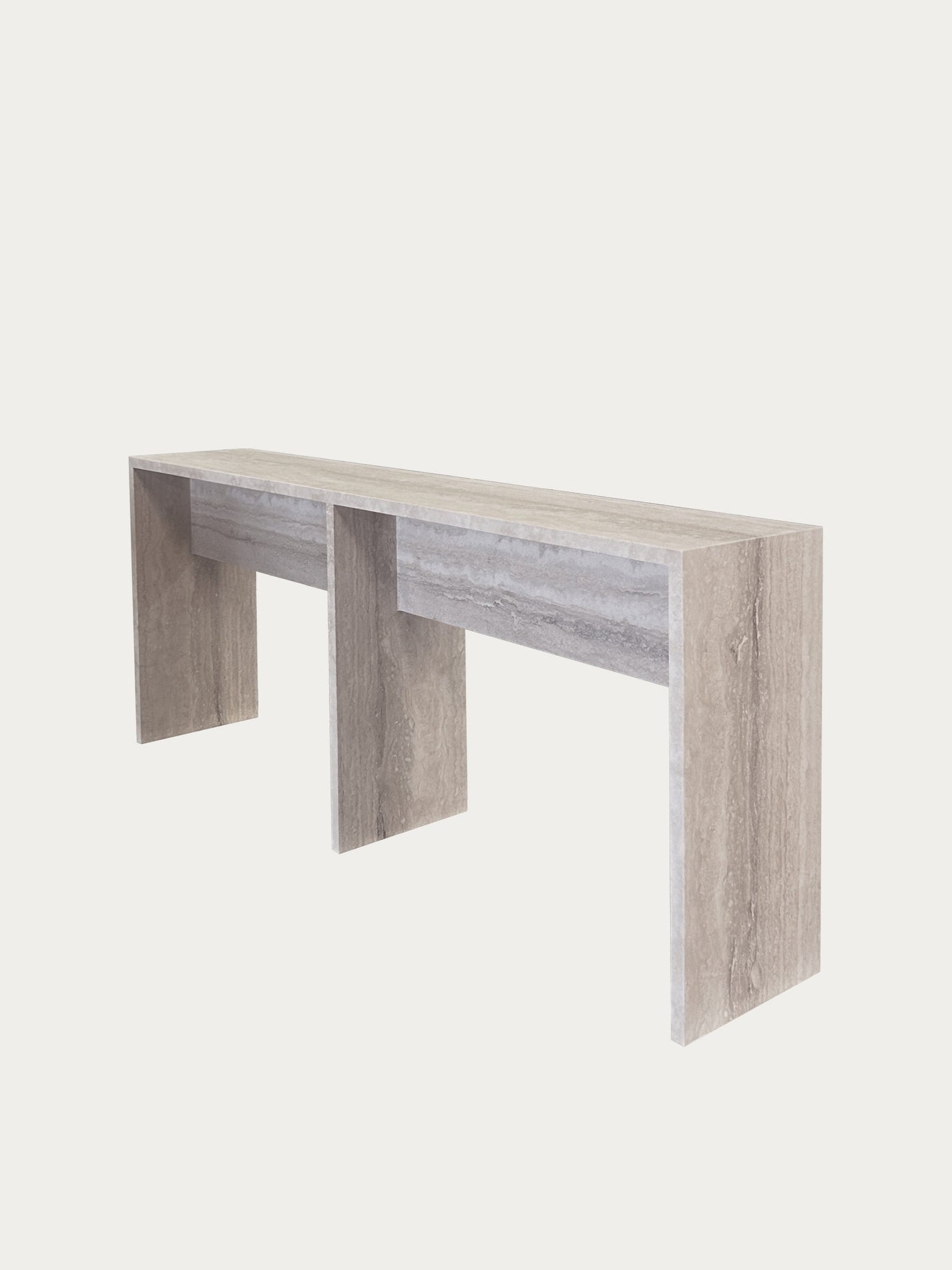 No.113 Travertine Console Table II, Consoles – Claude Home
