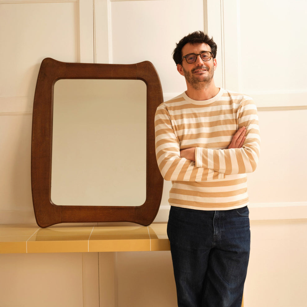 Organic Wooden Mirror - France, 1960s, Mirrors – Claude Home