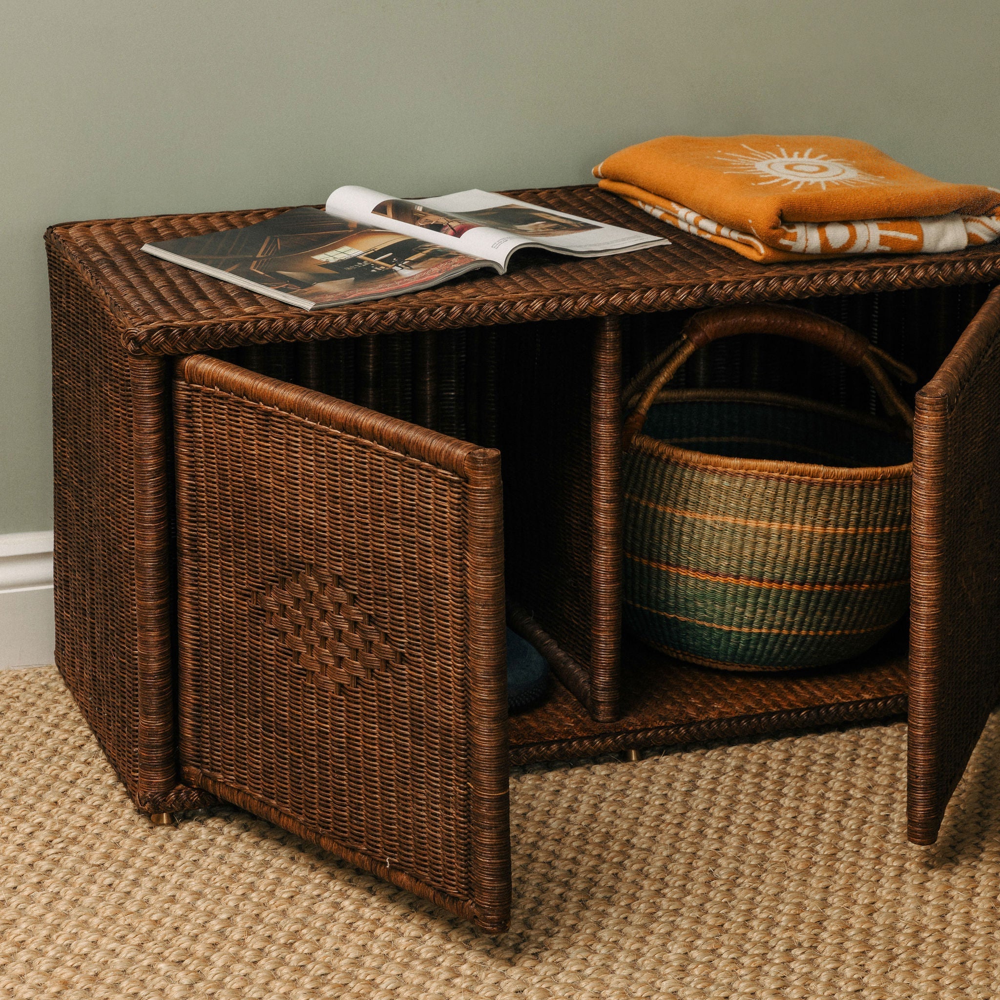 Peti Rattan Storage Bench, Benches – Claude Home