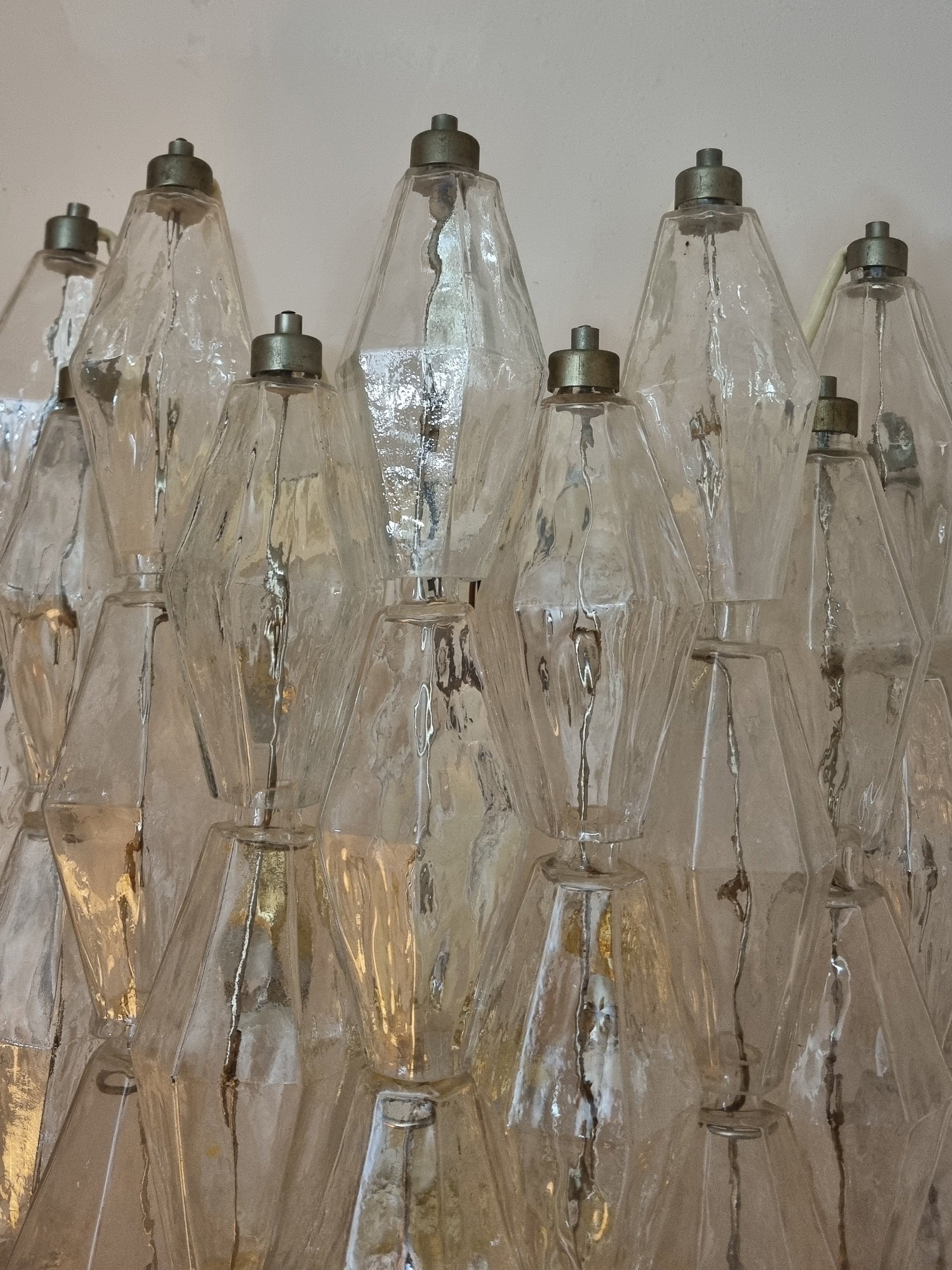 Poliedri Large Wall Sconces in Transparent by Carlo Scarpa for Venini ...