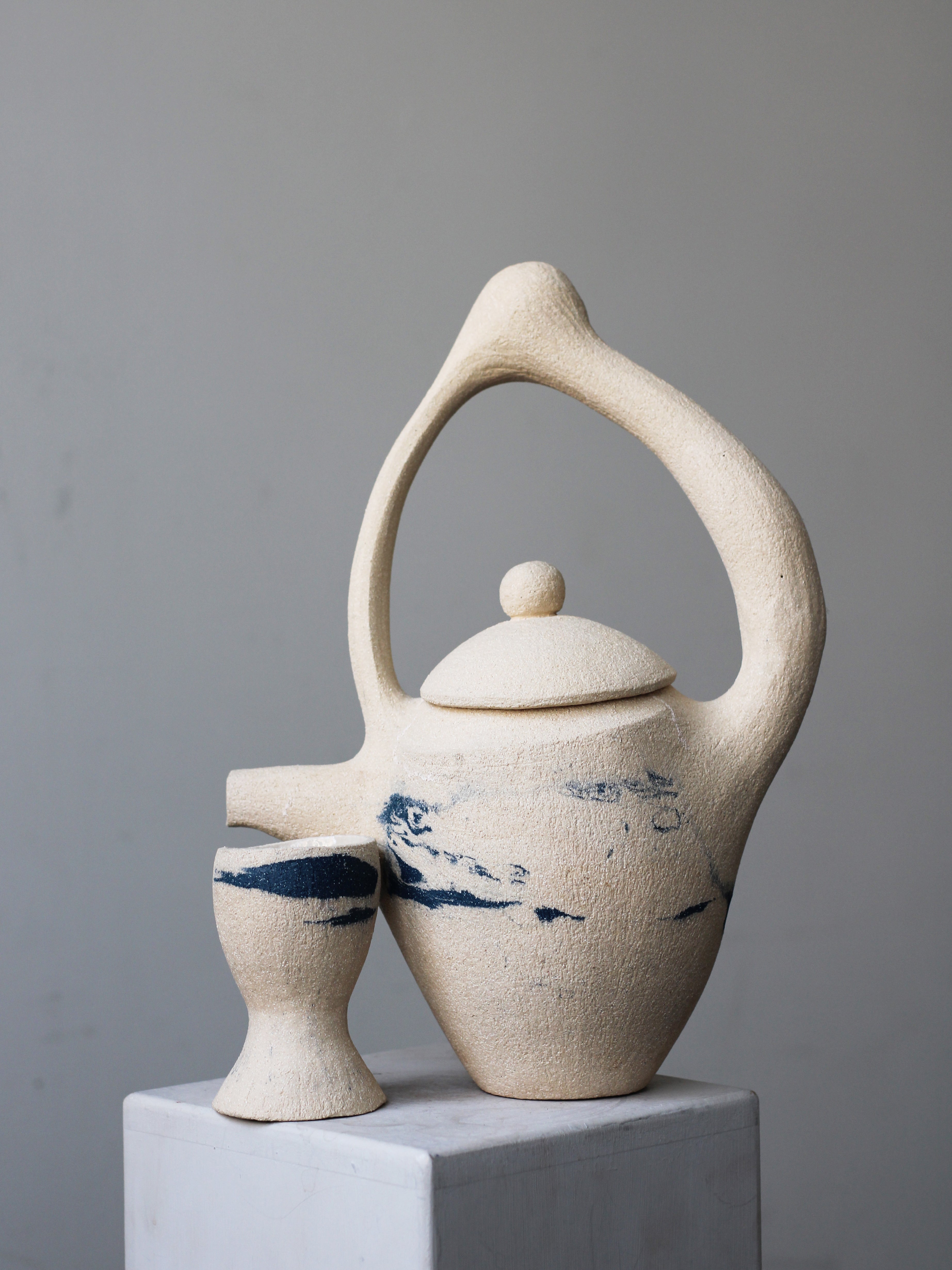 Sculptural Teapot Set (Via Nerikomi) I, Sculptures – Claude Home
