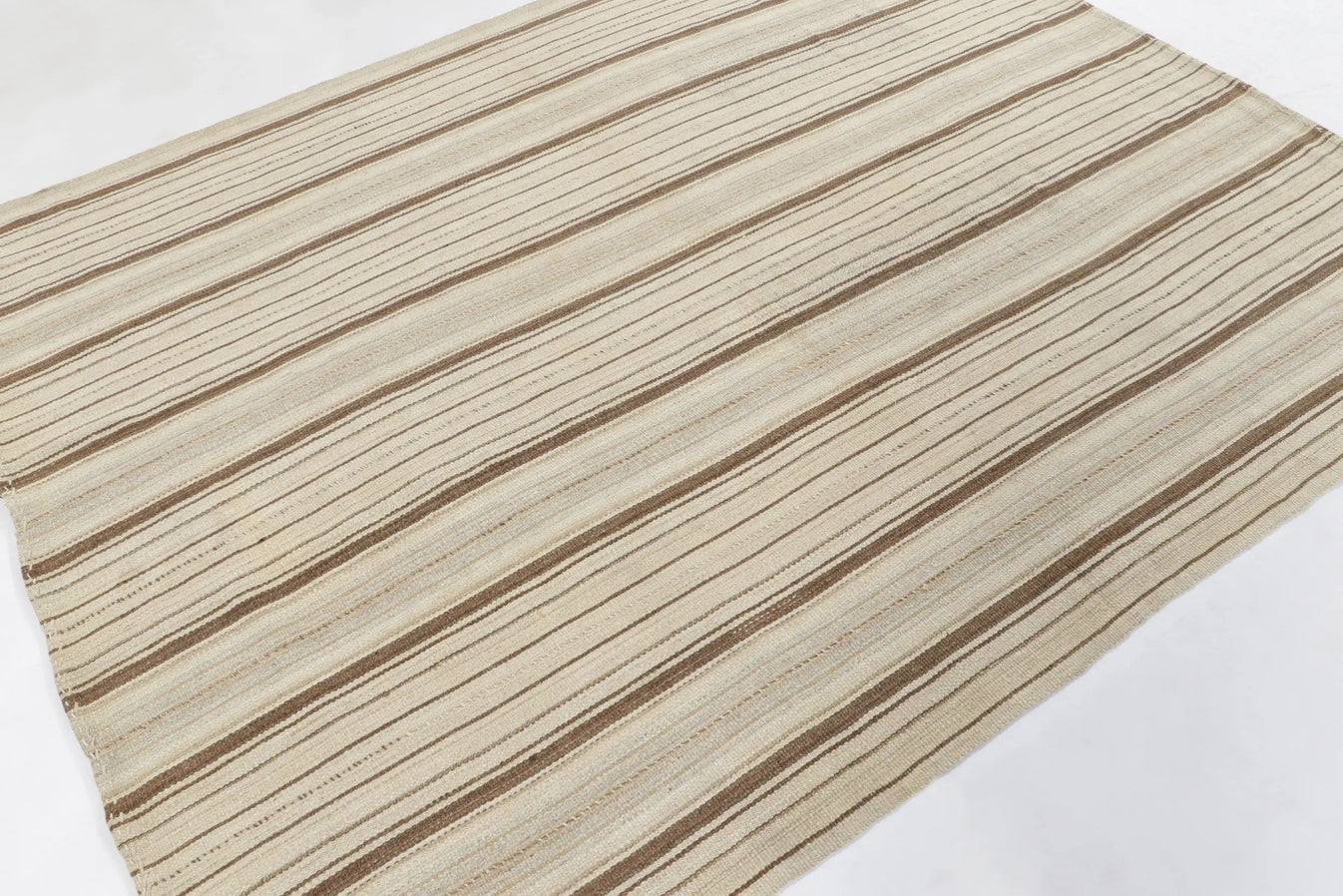 Vintage Persian Kilim in White with Brown Stripes - Rug & Kilim, Rugs ...