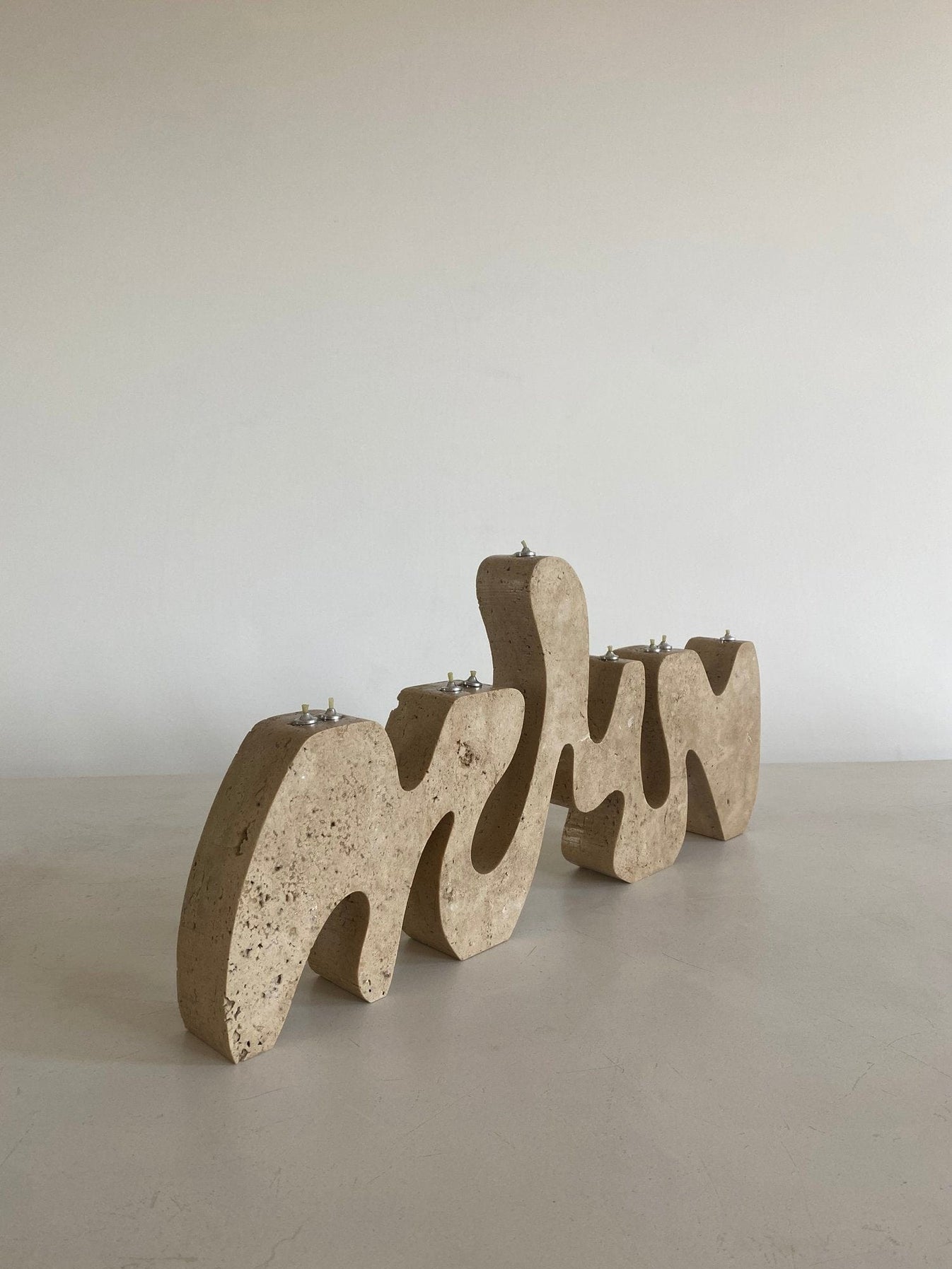 Travertine Menorah Sculpture by Hannah Polskin – Claude Home