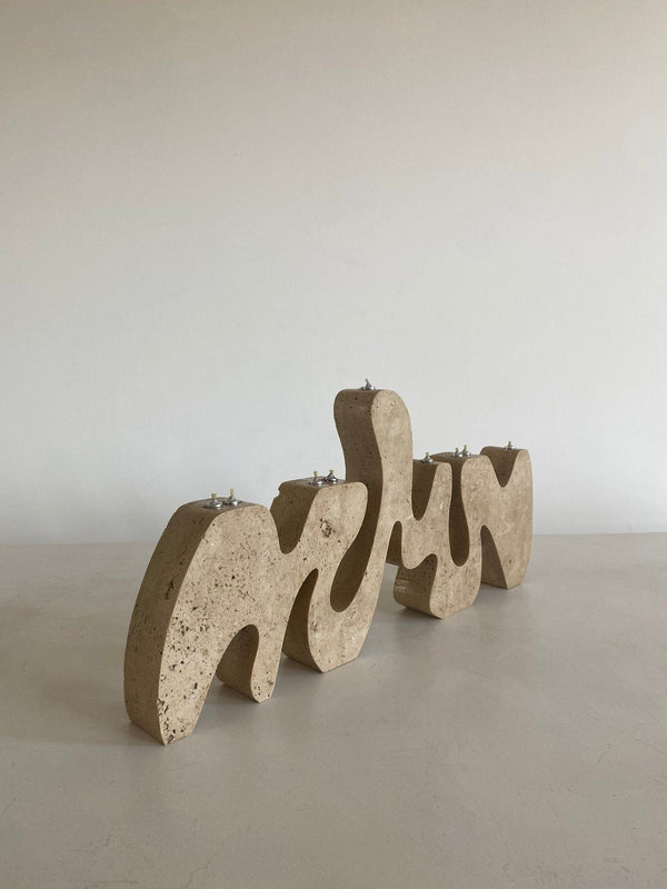 Travertine Menorah Sculpture by Hannah Polskin – Claude Home