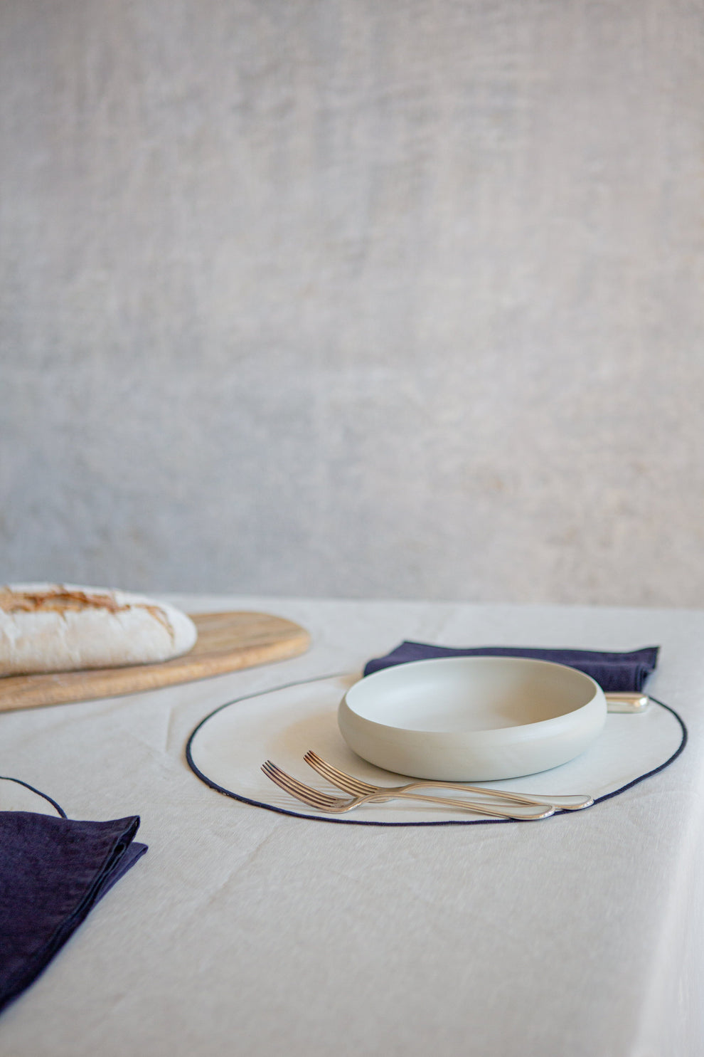 Waxed Linen Tablecloth with Trim, Tablecloth – Claude Home
