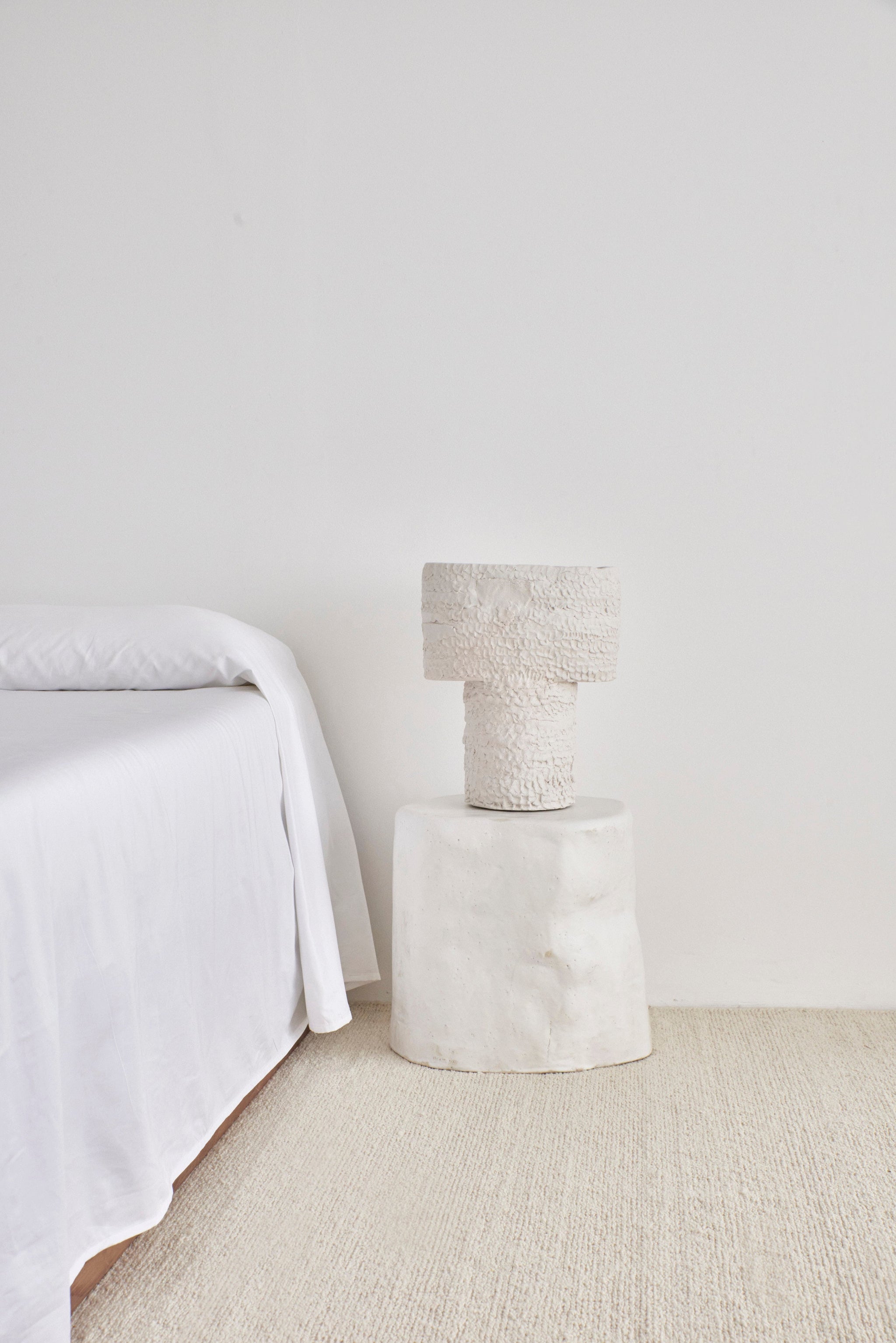 Ceramic Side Table - Small (Custom Shape) in White, End Tables – Claude ...