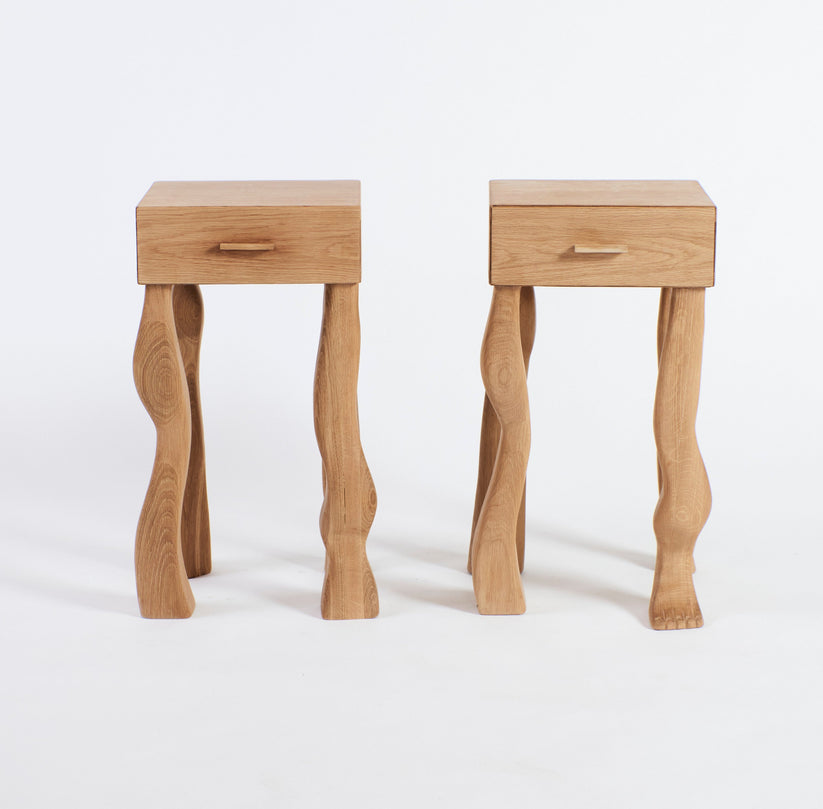 Foot Side Tables in Oak (pair), End Tables – Claude Home