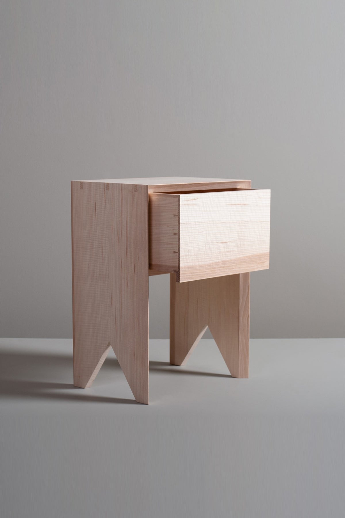 Ripple Ash Bedside Table with Drawer, Bedside Tables – Claude Home