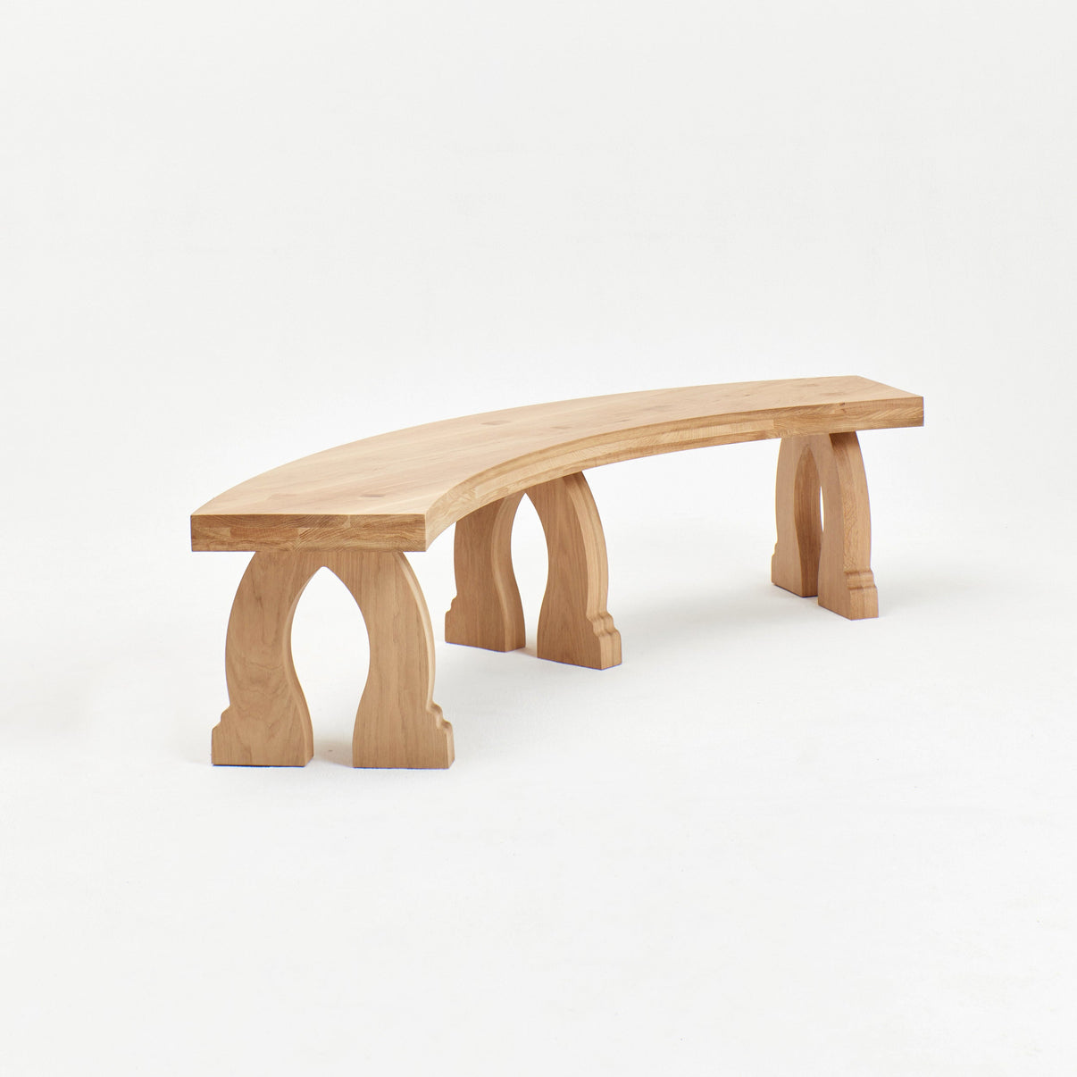 Sintra Curved Bench in Oak, Benches – Claude Home