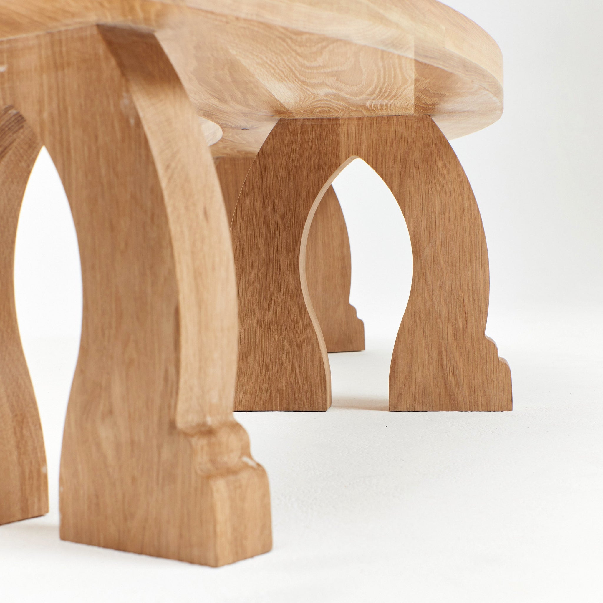 Sintra Curved Bench in Oak, Benches – Claude Home