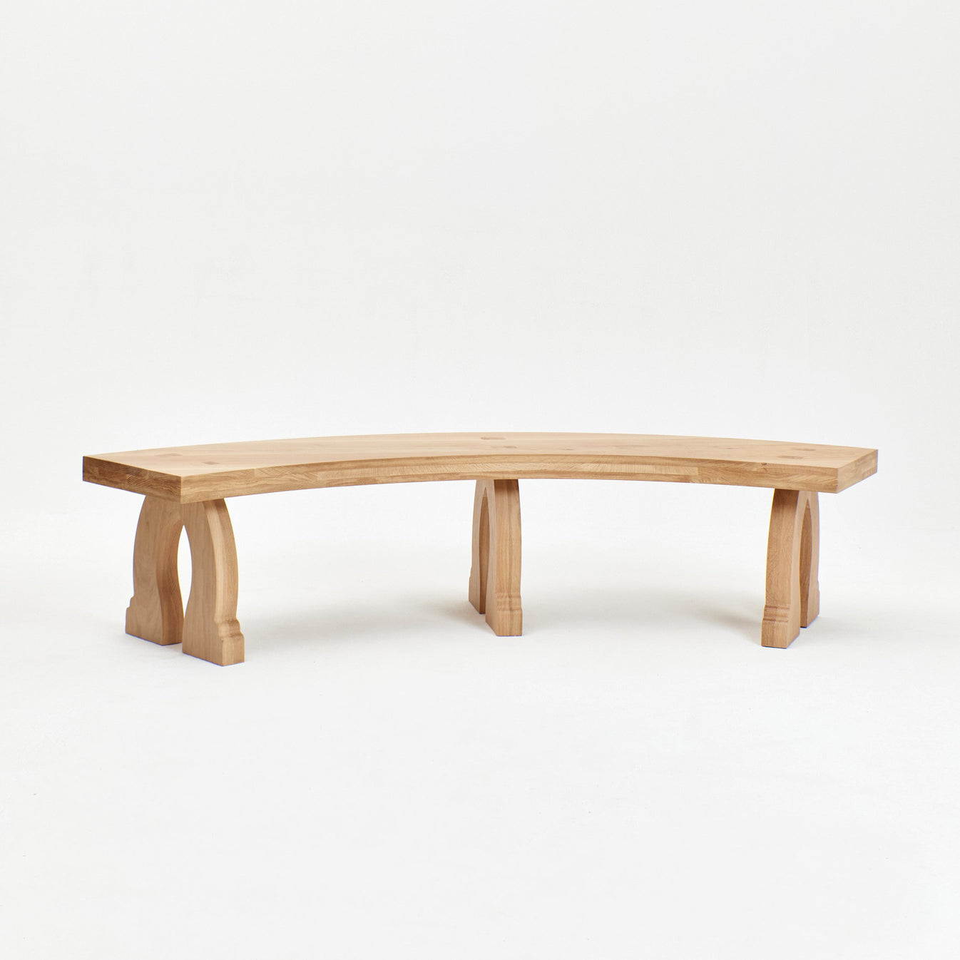 Sintra Curved Bench in Oak, Benches – Claude Home