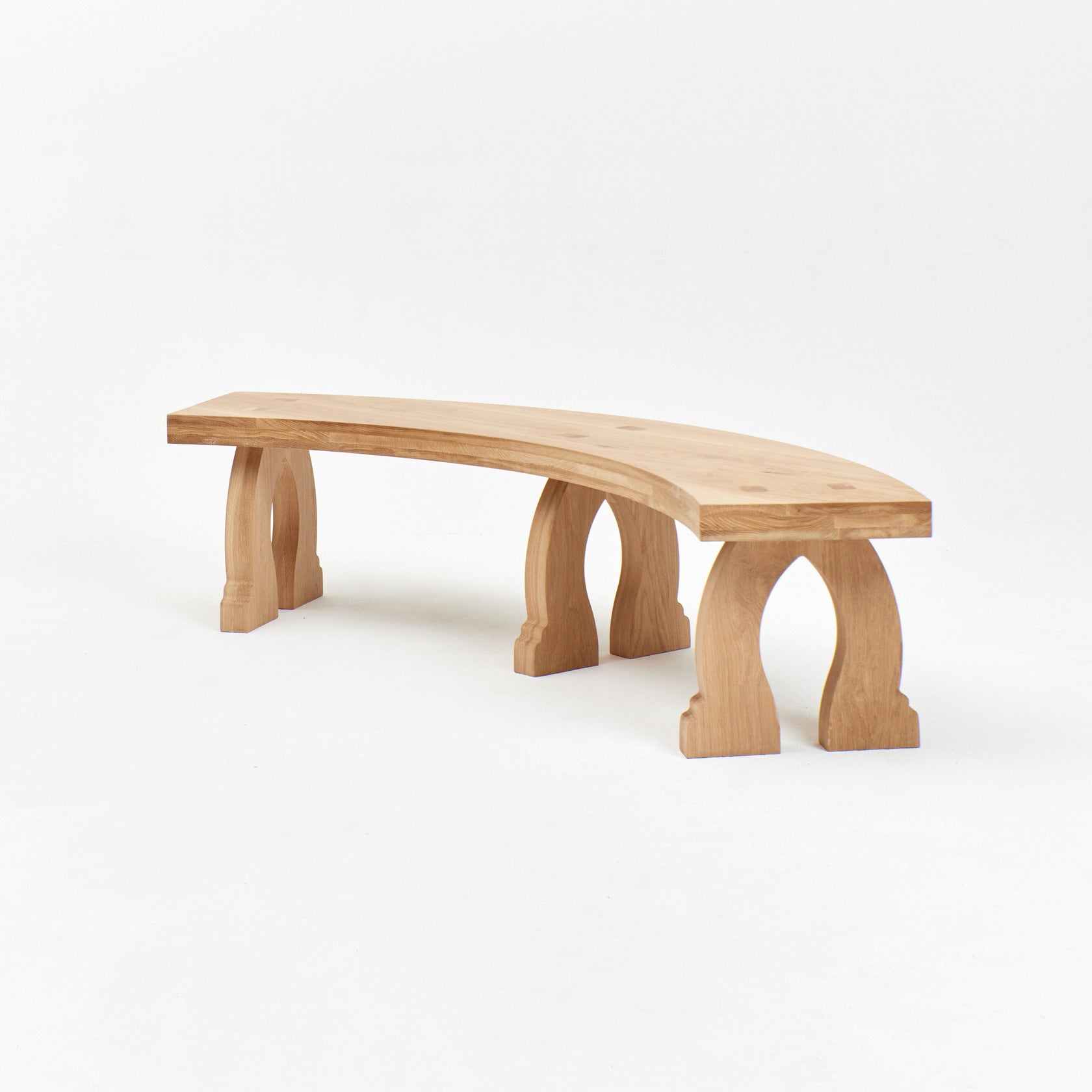 Sintra Curved Bench in Oak, Benches – Claude Home