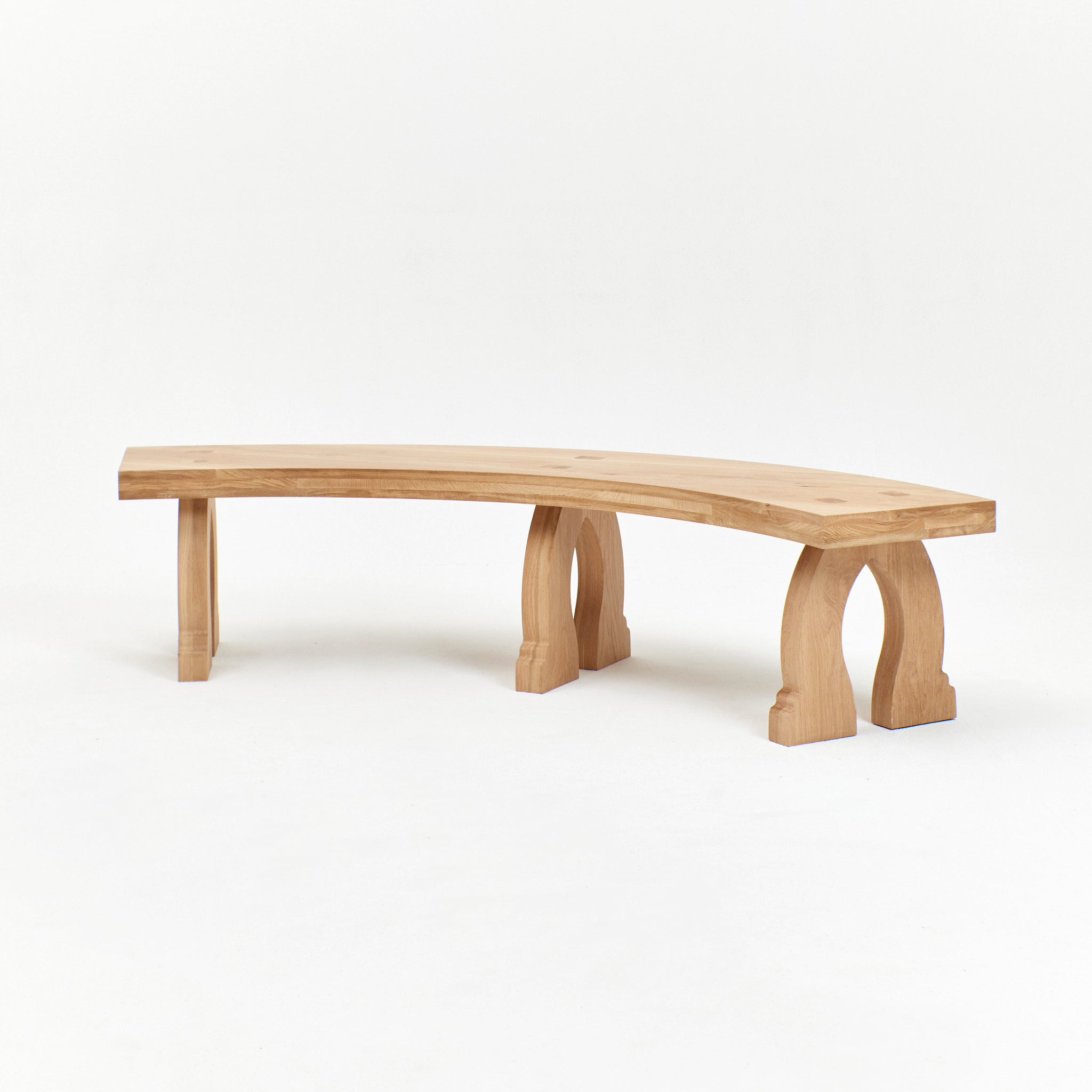 Sintra Curved Bench in Oak, Benches – Claude Home
