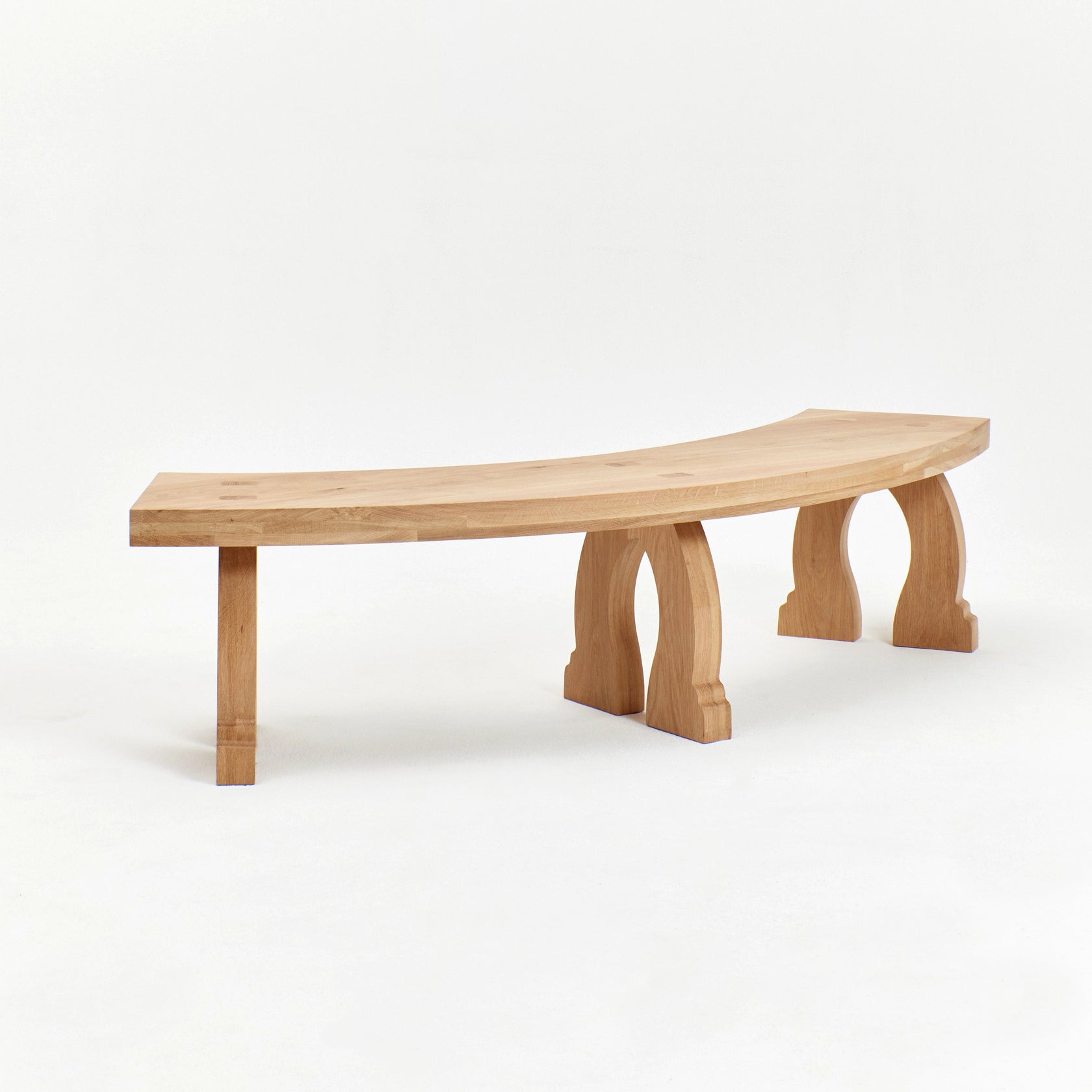 Sintra Curved Bench in Oak, Benches – Claude Home